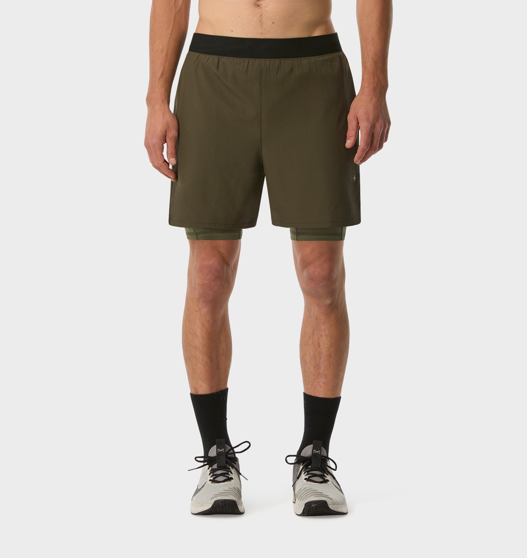 Active 5 Inch 2 In 1 Shorts - Khaki | I Love Ugly AU