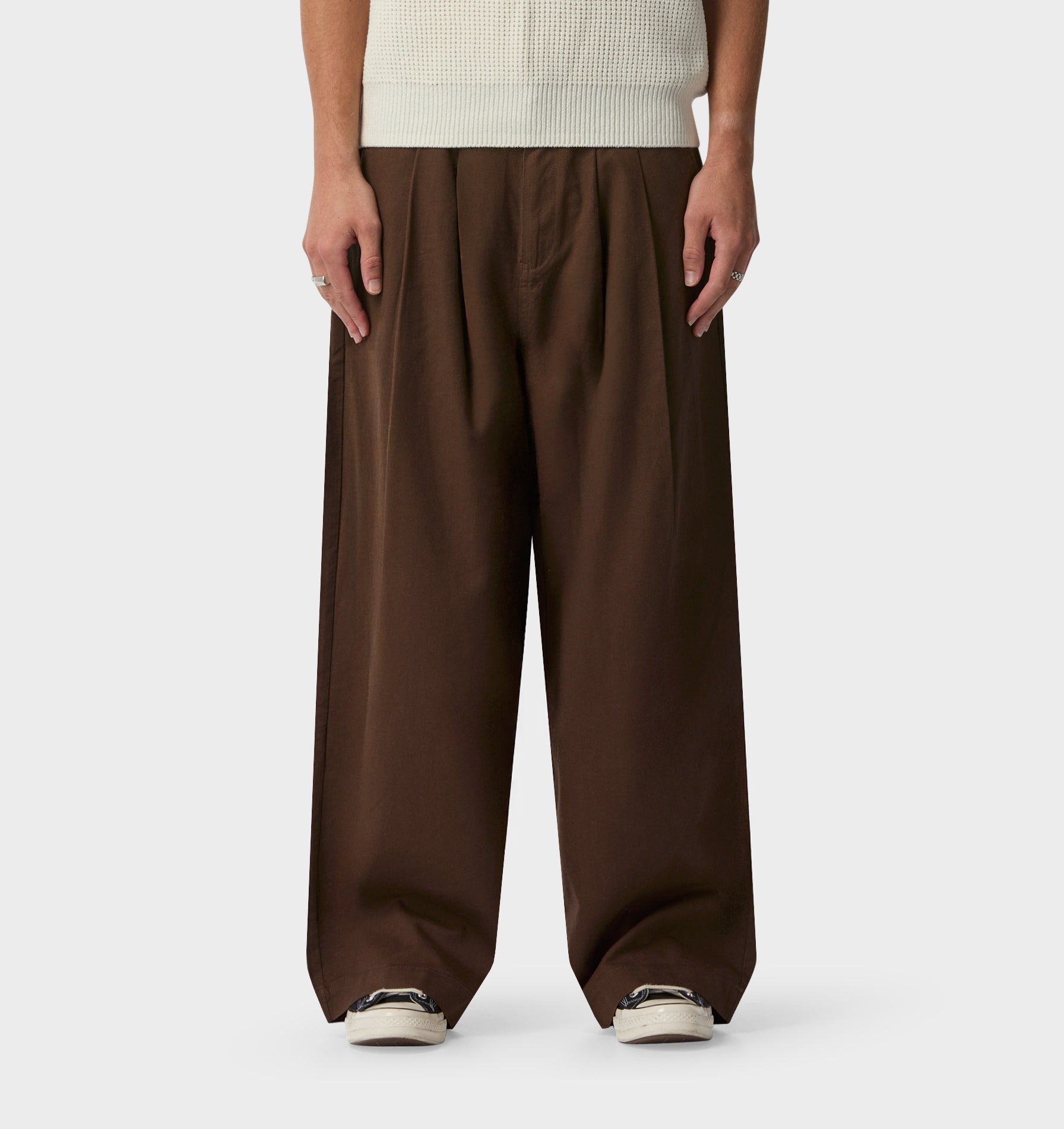 Otto Pleated Pant - Dark Brown | I Love Ugly AU