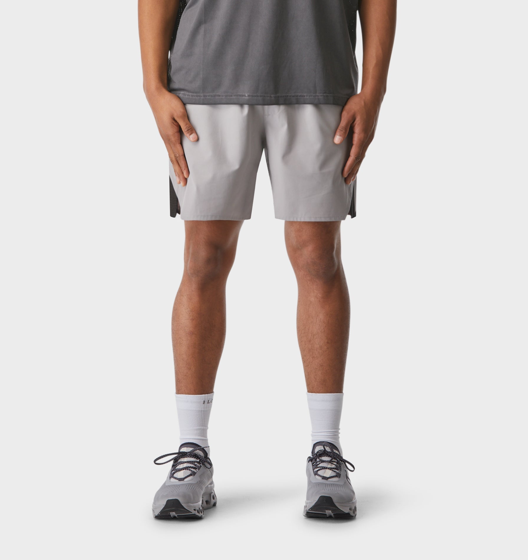 Active 7 Inch Short - Workout Shorts in Light Grey | I Love Ugly AU