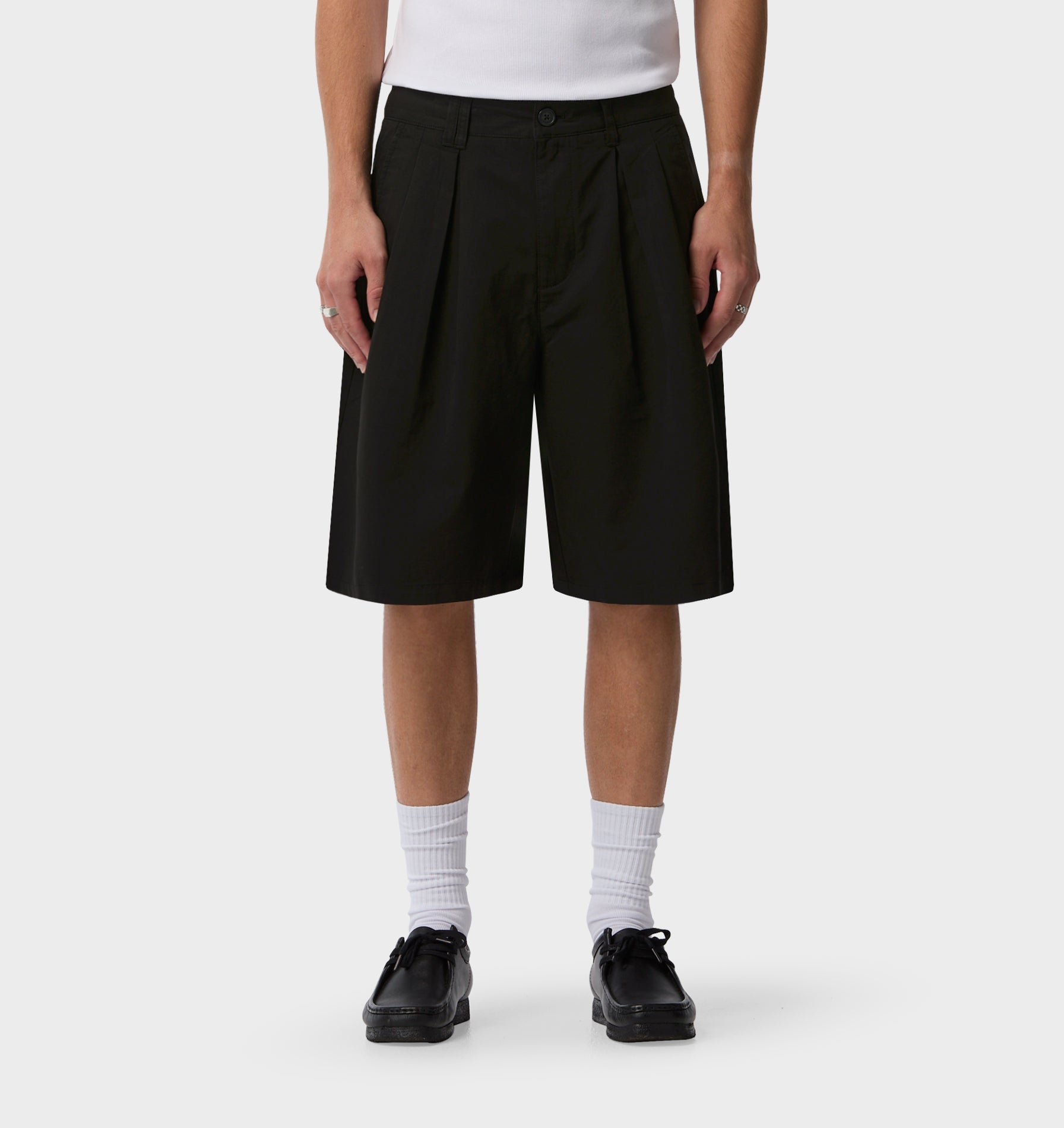Wide Pleat Short - Black | I Love Ugly AU