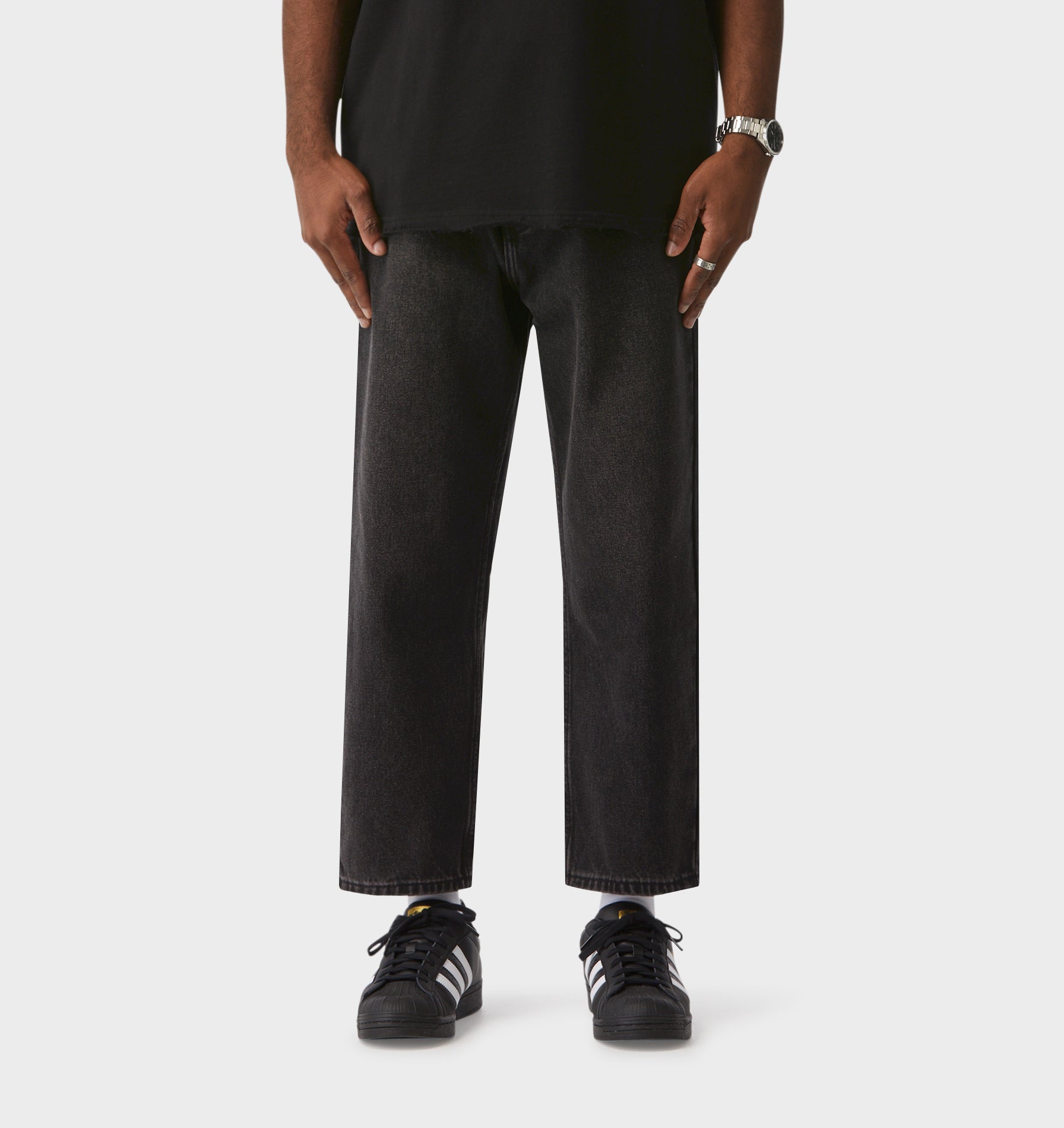 Samson Cropped Denim Pant in Washed Black | I Love Ugly AU