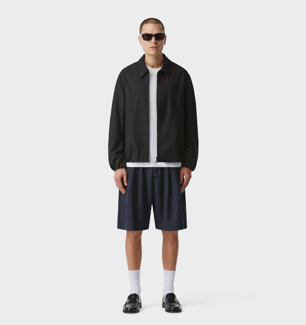 Alby Pleated Short - Blue Pinstripe | I Love Ugly AU